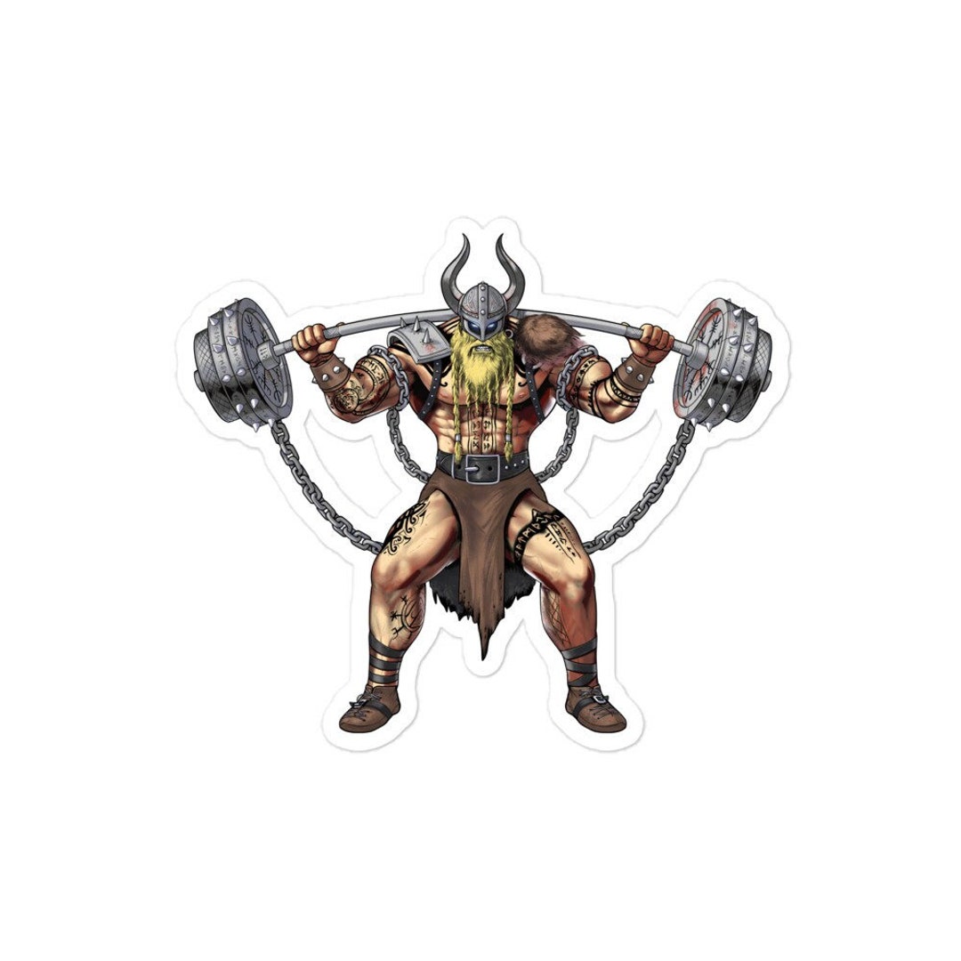 Viking Warrior Bodybuilder Sticker - Bodybuilding Weightlifting Decal ...