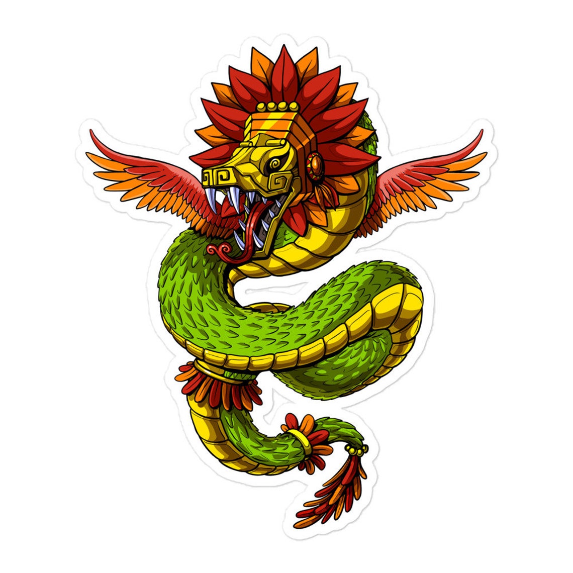 Quetzalcoatl Aztec God Sticker Aztec Mythology Stickers | Etsy