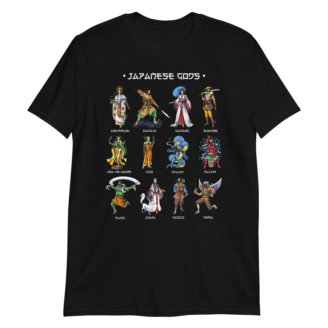 Japanese Mythology Gods T-shirt, Samurai Shirt, Asian Deity Warrior Tee ...