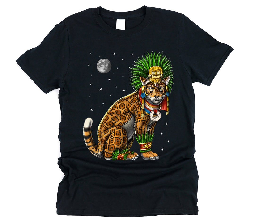 Aztec Jaguar Warrior Shirt Aztec God Tee Ancient Mayan Tee Aztec ...