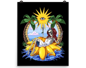 Pool Float Poster - Etsy