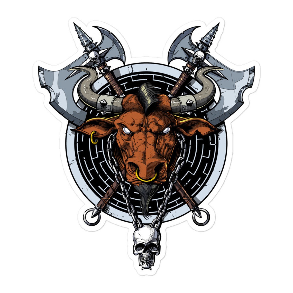 Minotaur Skull Sticker Ancient Greek Mythology Stickers - Etsy