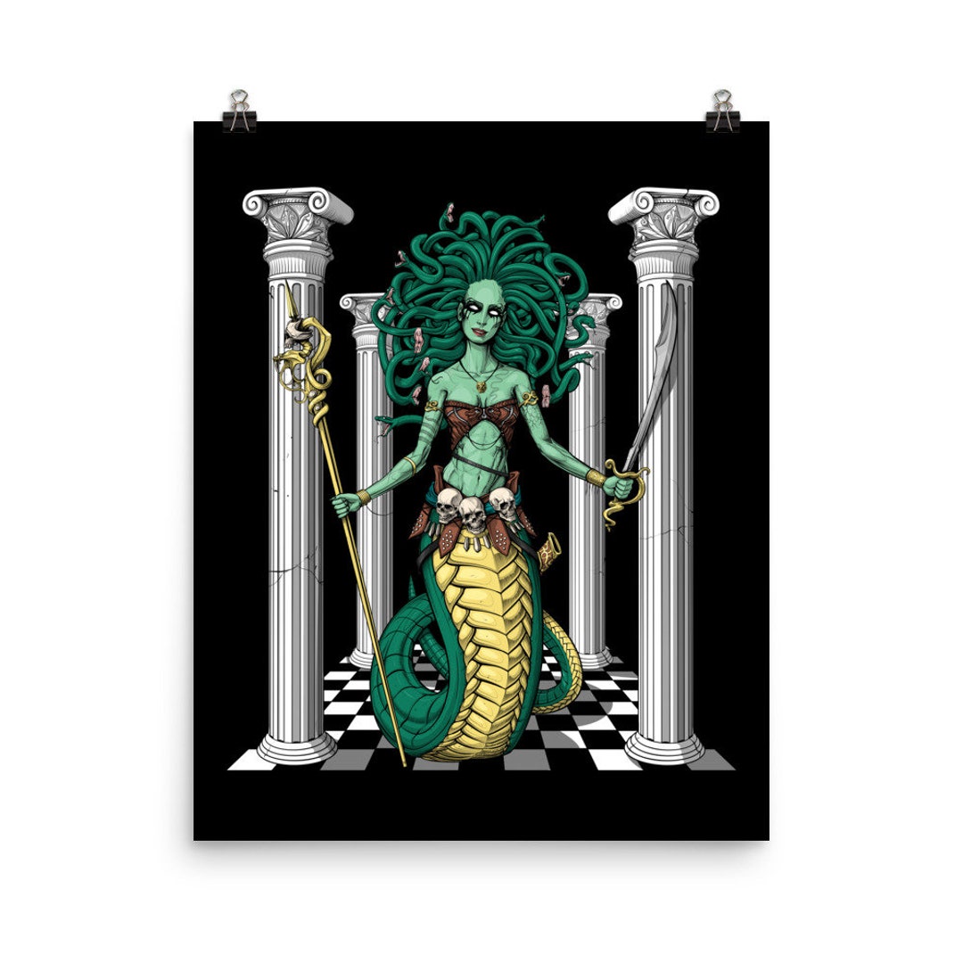Greek Goddess Medusa Canvas Poster Greek Mythology Wall - Etsy