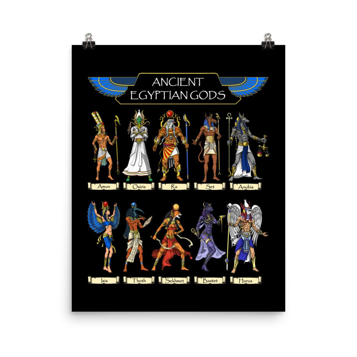 Ancient Egyptian Gods Canvas Poster Egyptian Mythology Wall | Etsy