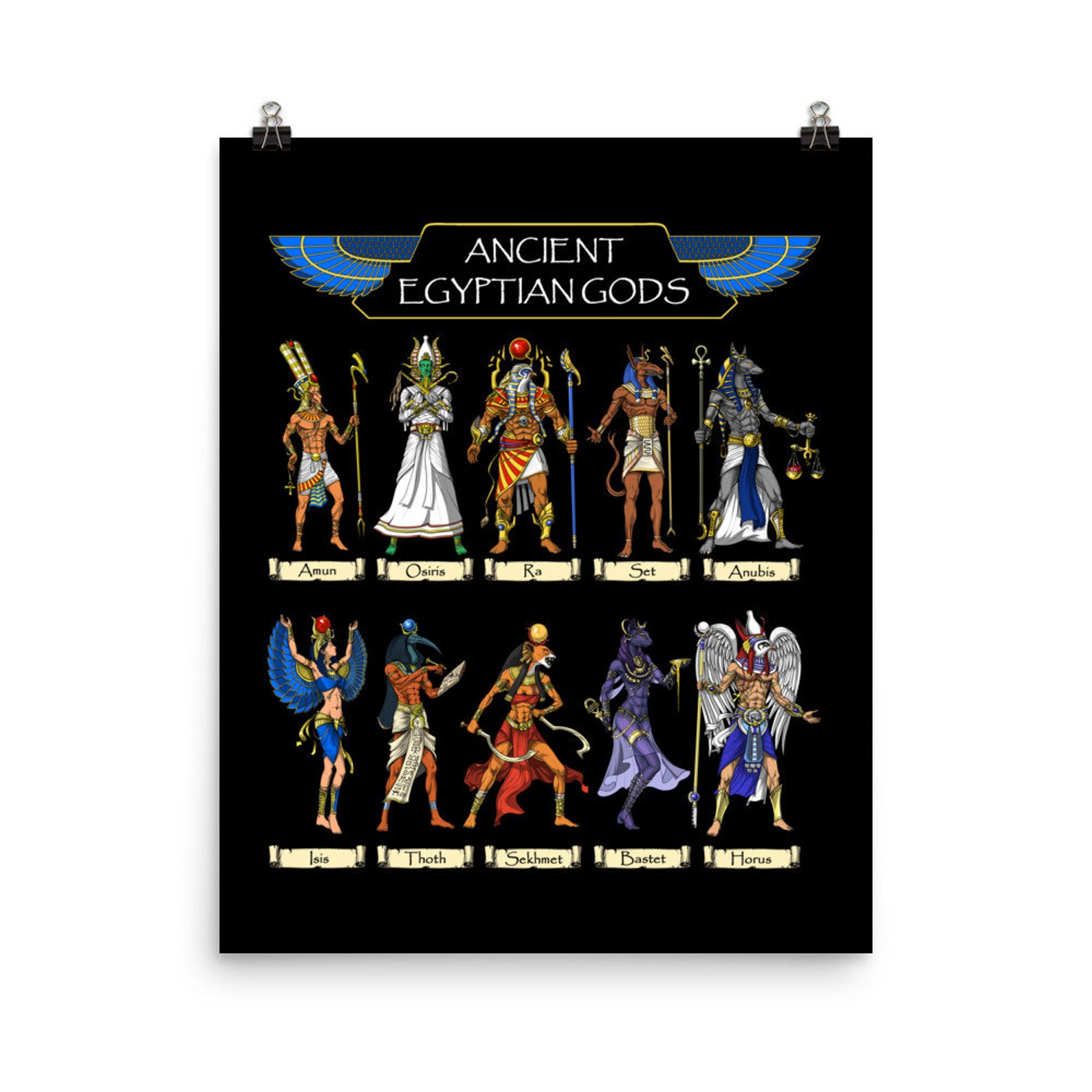 Ancient Egyptian Gods Canvas Poster Egyptian Mythology Wall | Etsy