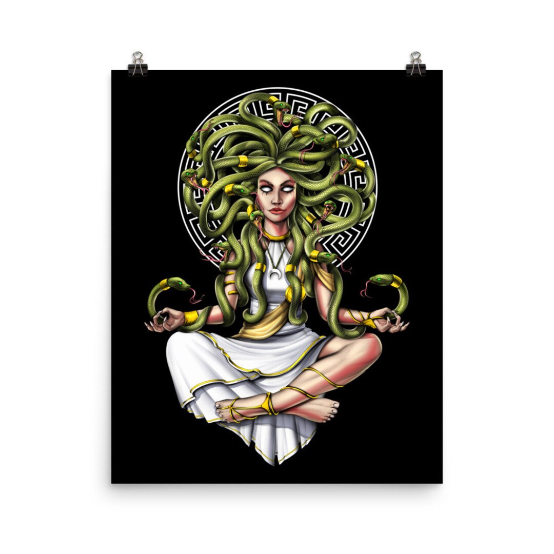 Medusa Poster, Greek Mythology Poster, Greek Goddess Poster, Medusa Art Print, Medusa Wall Decor ...