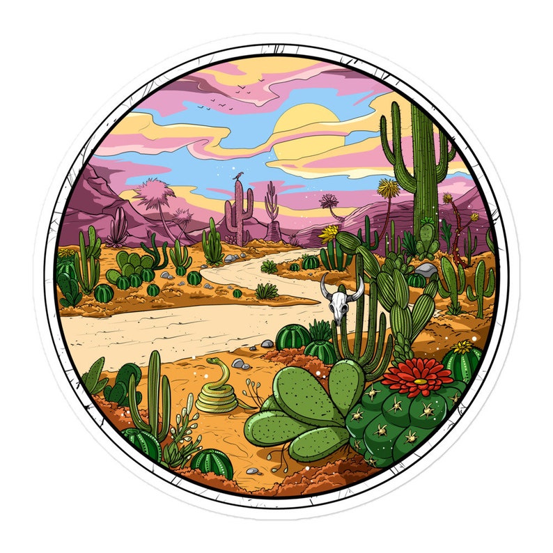 Cactus Desert Sticker Road Trip Sticker Traveling Vacation | Etsy
