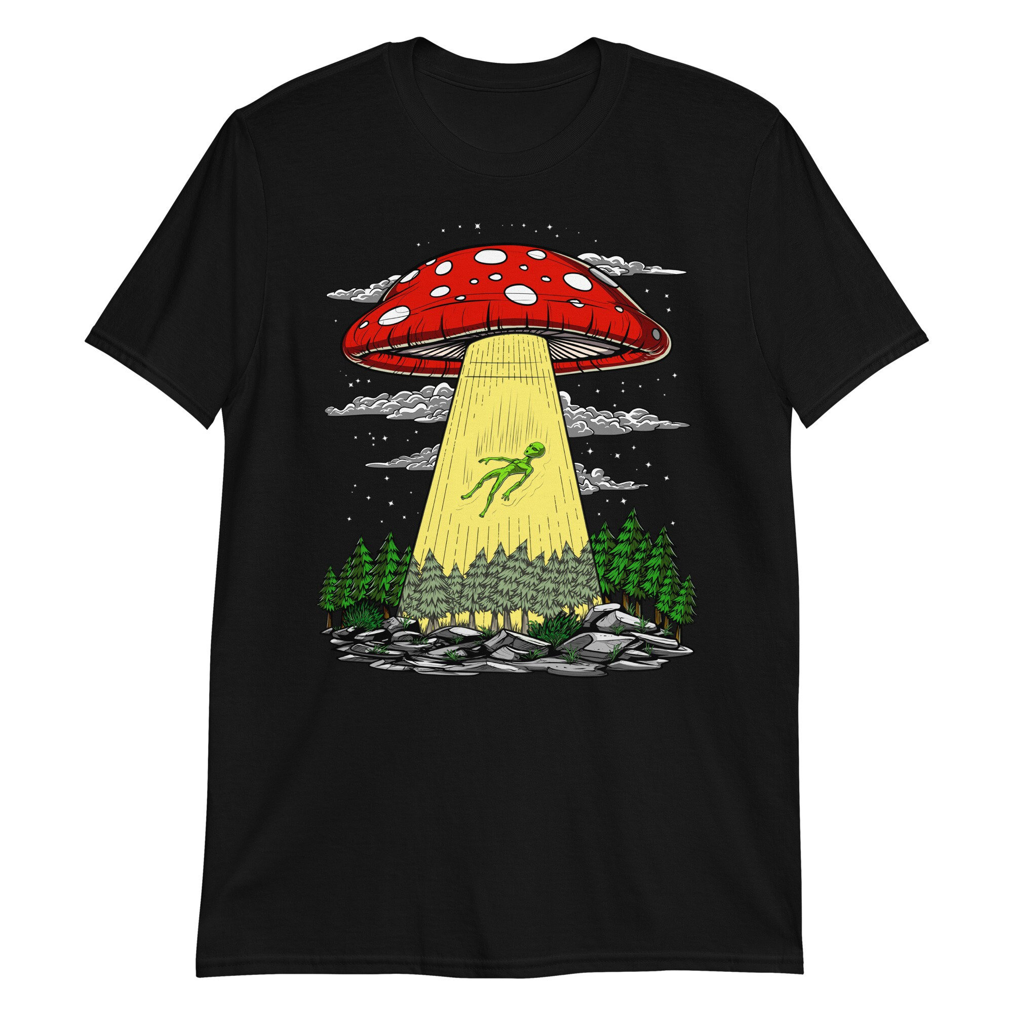 Mushroom Alien Abduction Shirt, Psychedelic Mushrooms Shirt, UFO Tee ...