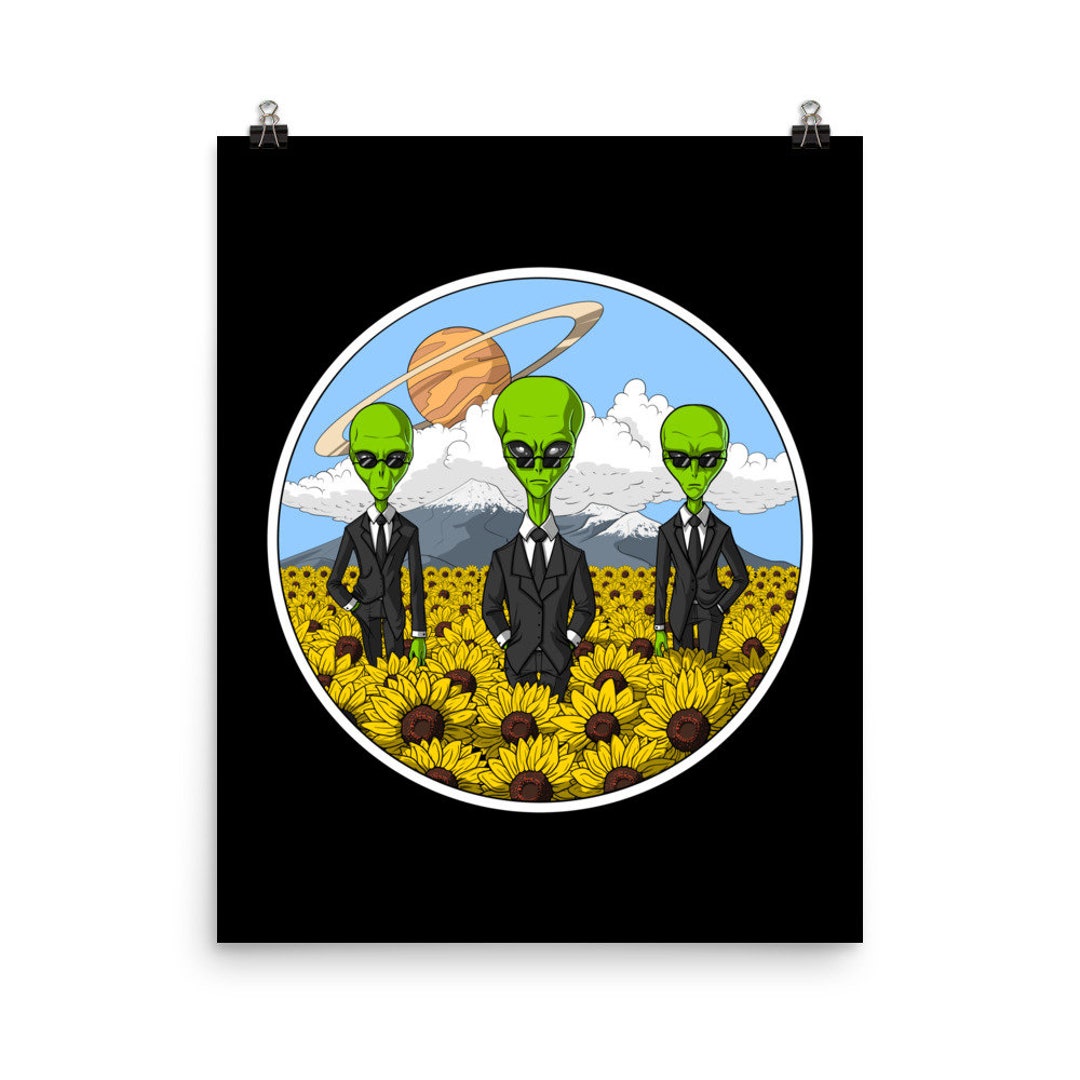 Space Aliens Poster - Psychedelic Alien Wall Decor - Extraterrestrials ...