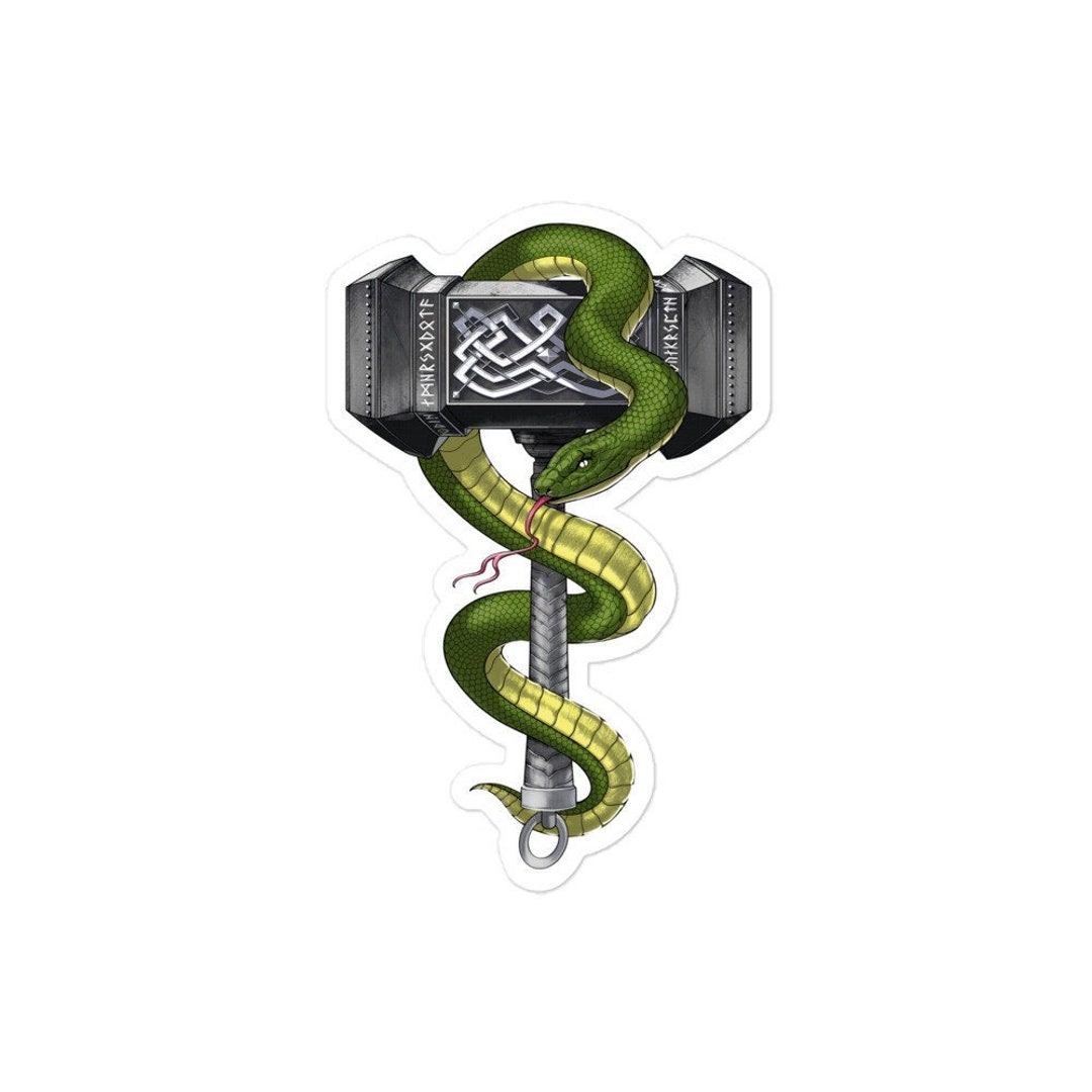 Viking Warrior Hammer Sticker - Norse Mythology Sticker - Nordic God ...