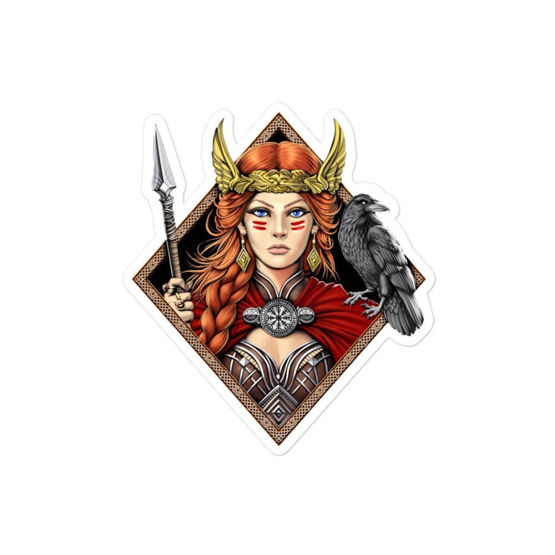 Freyja Norse Goddess Sticker, Pagan Mythology Stickers, Nordic Decal ...