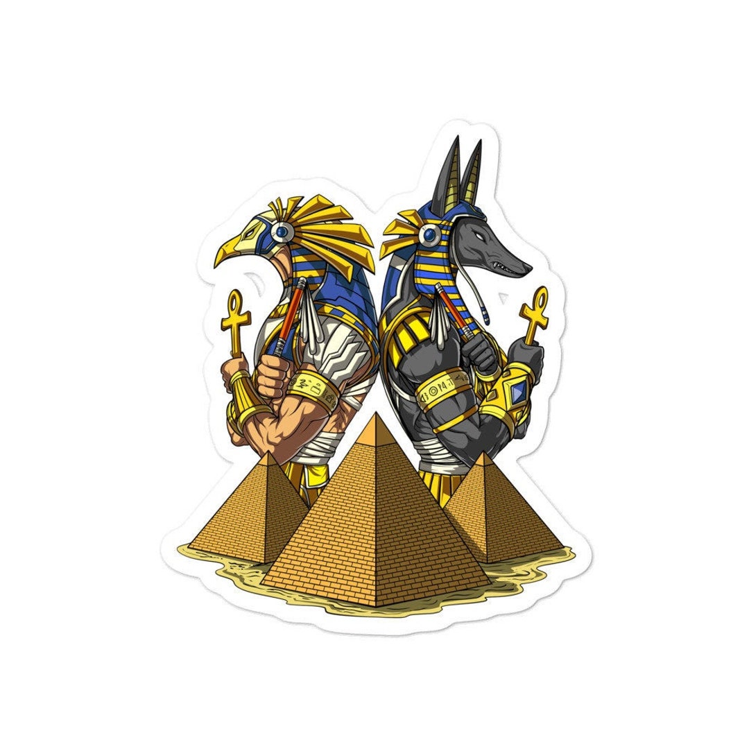 Egyptian Mythology Gods Ra Anubis Sticker, Ancient Egypt Decal - Etsy