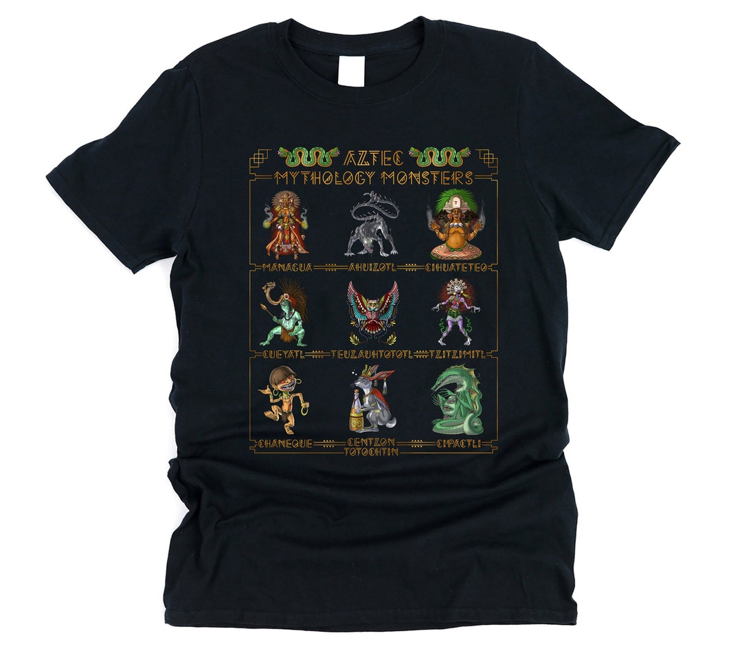 Aztec Mythology Mythical Creatures Shirt Ancient Aztec Gods Tee Mayan ...