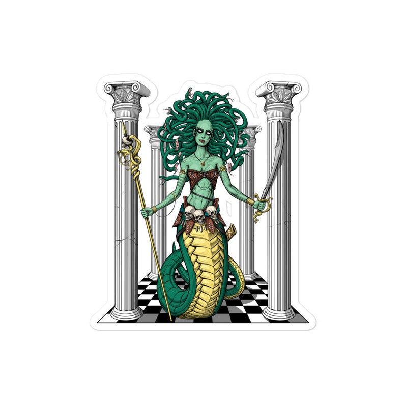Greek Goddess Medusa Sticker Medusa Snakes Stickers Greek - Etsy