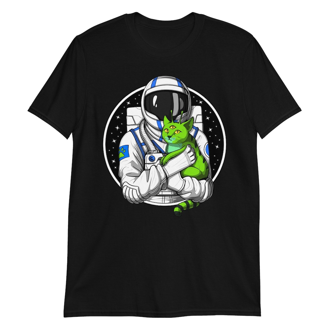 Astronaut Alien Cat T-shirt, Alien Cat Tee, Alien Clothing, Aliens ...