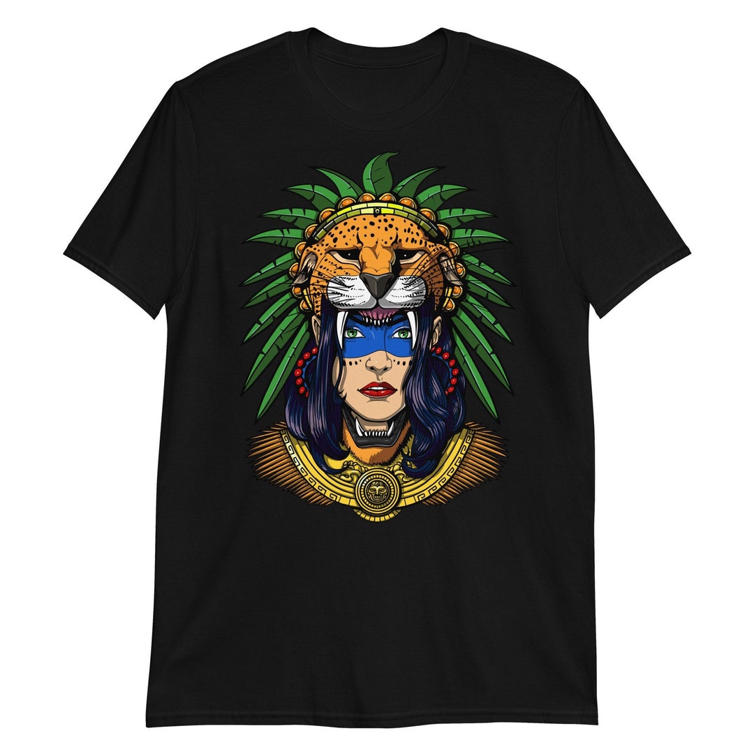 Aztec Jaguar Warrior T-shirt, Ancient Aztec Tee, Aztec Clothes, Aztec ...