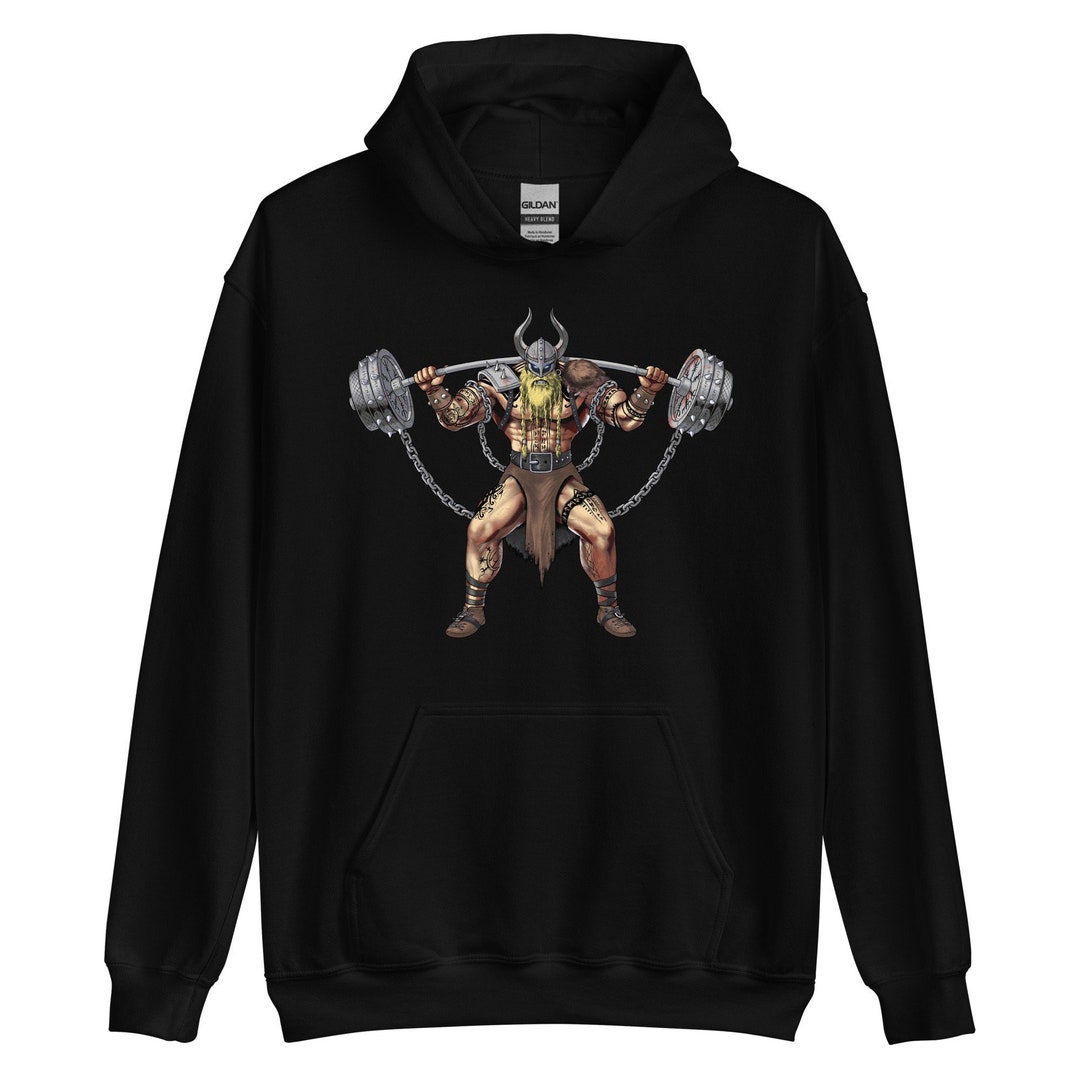 Viking Warrior Bodybuilder Hoodie, Bodybuilding Weightlifting ...
