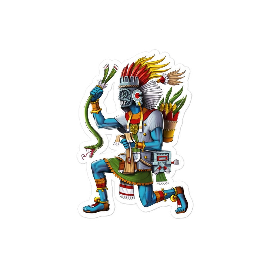 Tlaloc Aztec God Sticker, Aztec Mythology Decal, Aztec Gods Sticker ...