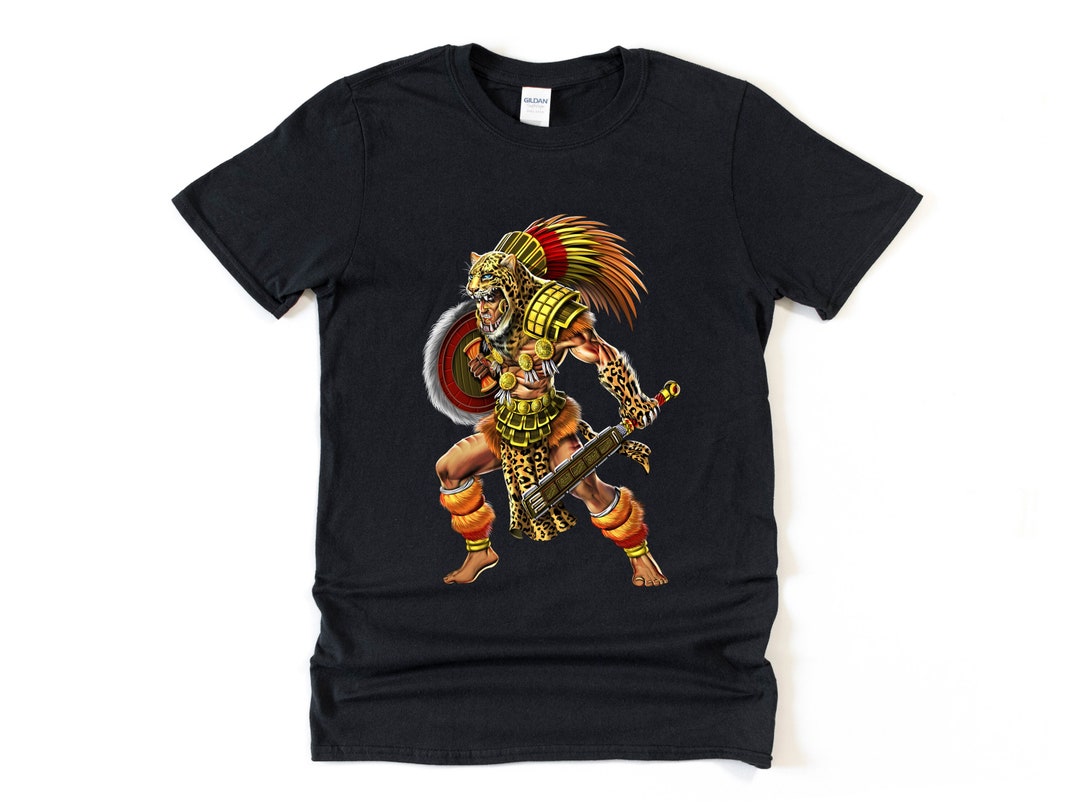 Aztec Jaguar Warrior T-shirt, Aztec Mens Tee, Aztec Unisex Shirt, Aztec ...