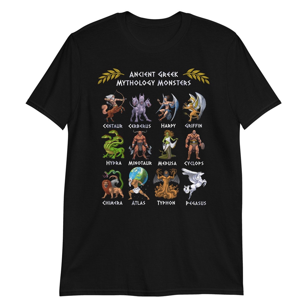 Greek Mythology Mythical Creatures T-shirt, Ancient Greece Gods Tee ...