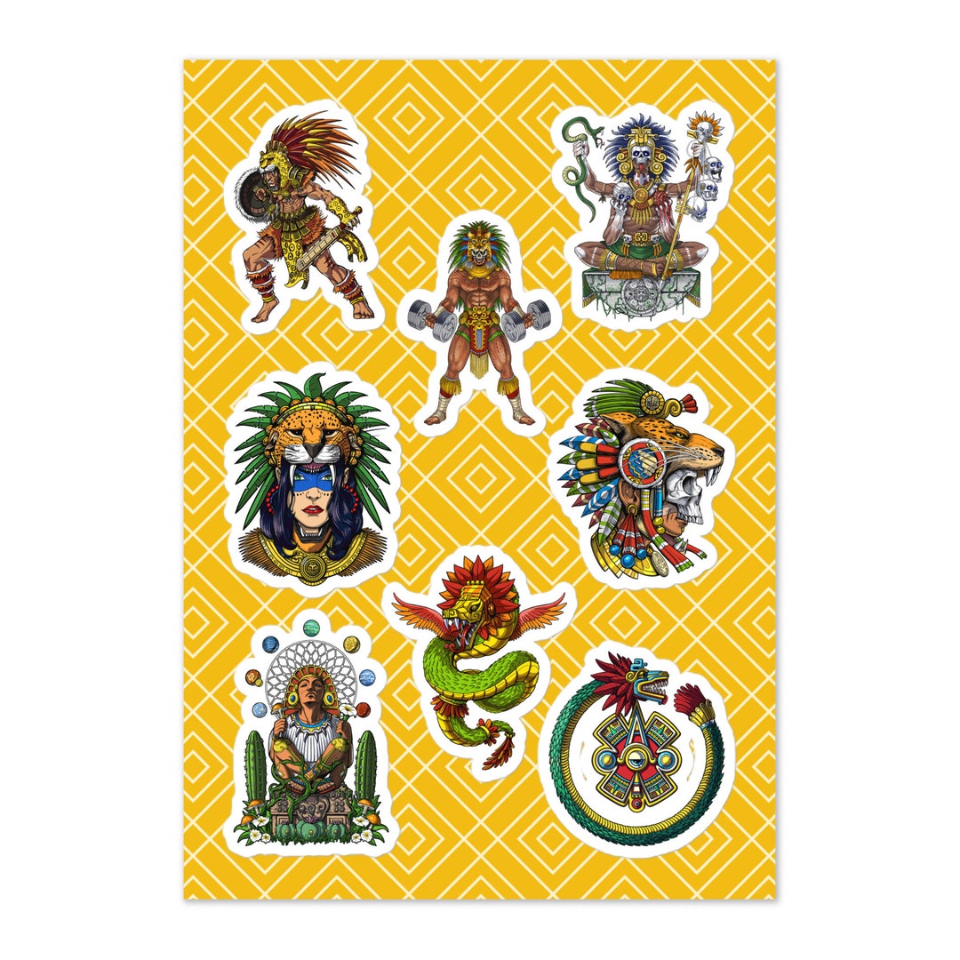 Aztec Sticker Sheet Aztec Mythology Sticker Bundle Aztec Warrior ...
