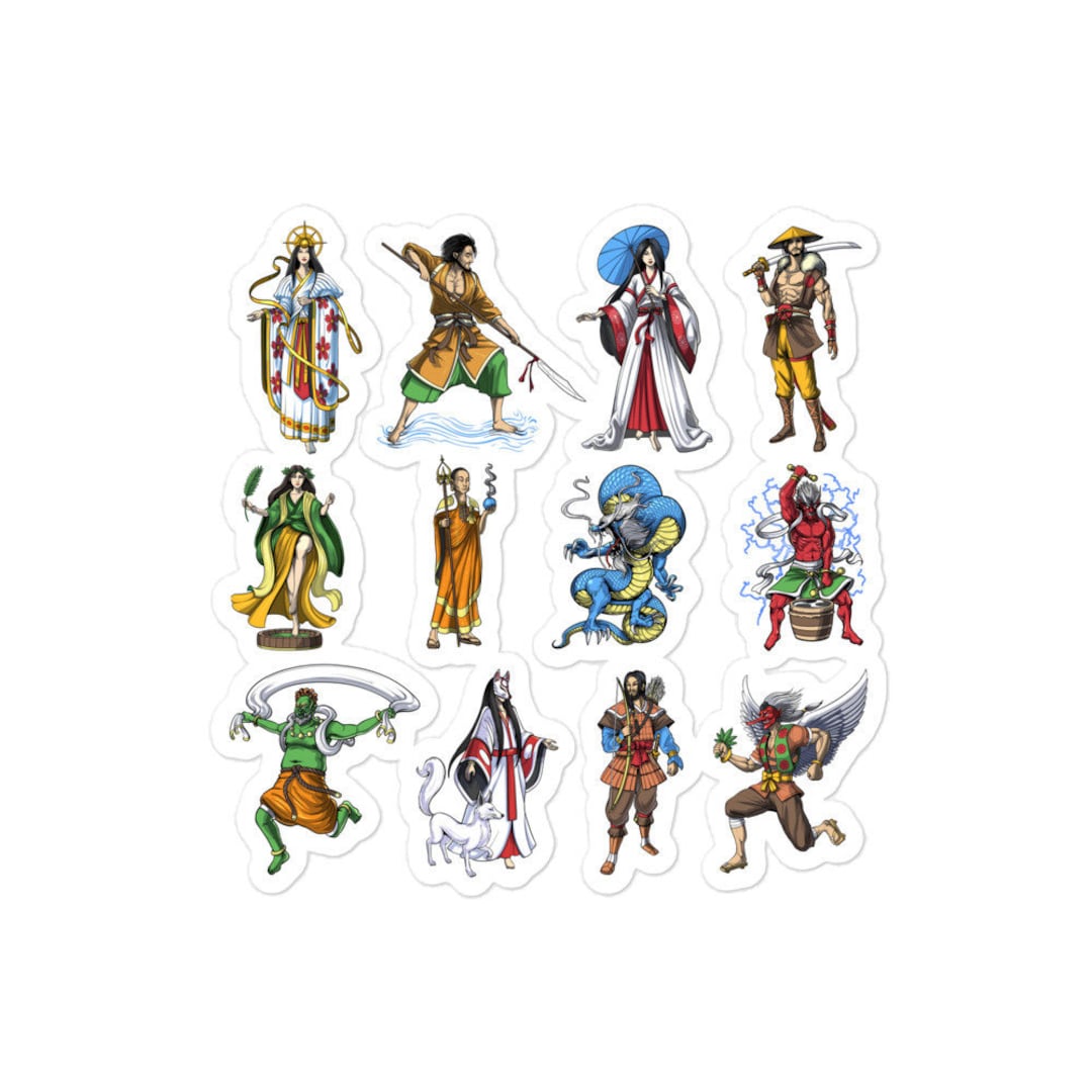Japanese Mythology Gods Sticker - Samurai Ninja Stickers - Asian Deity ...