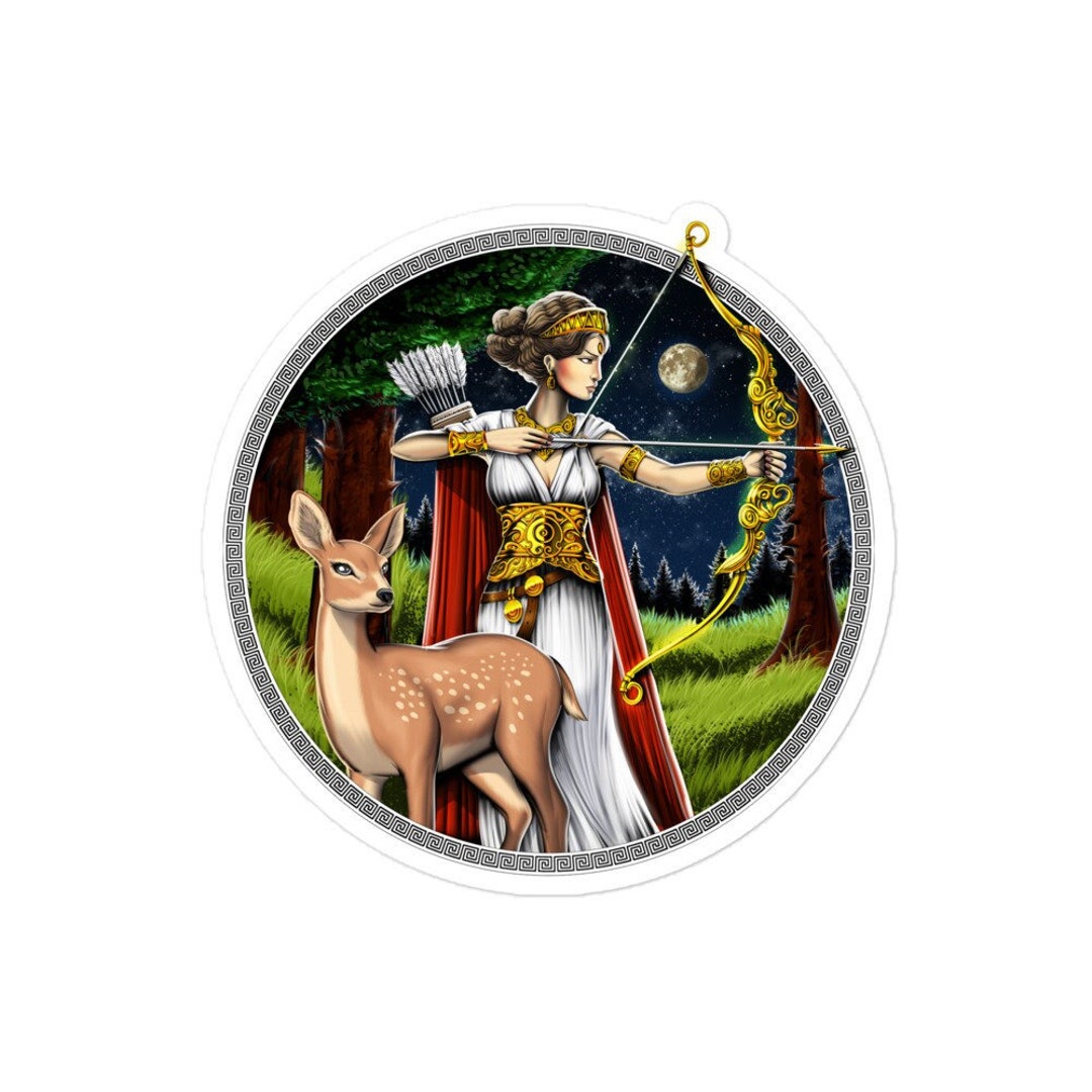 Greek Goddess Artemis Sticker, Ancient Greece Sticker, Greek Mythology ...