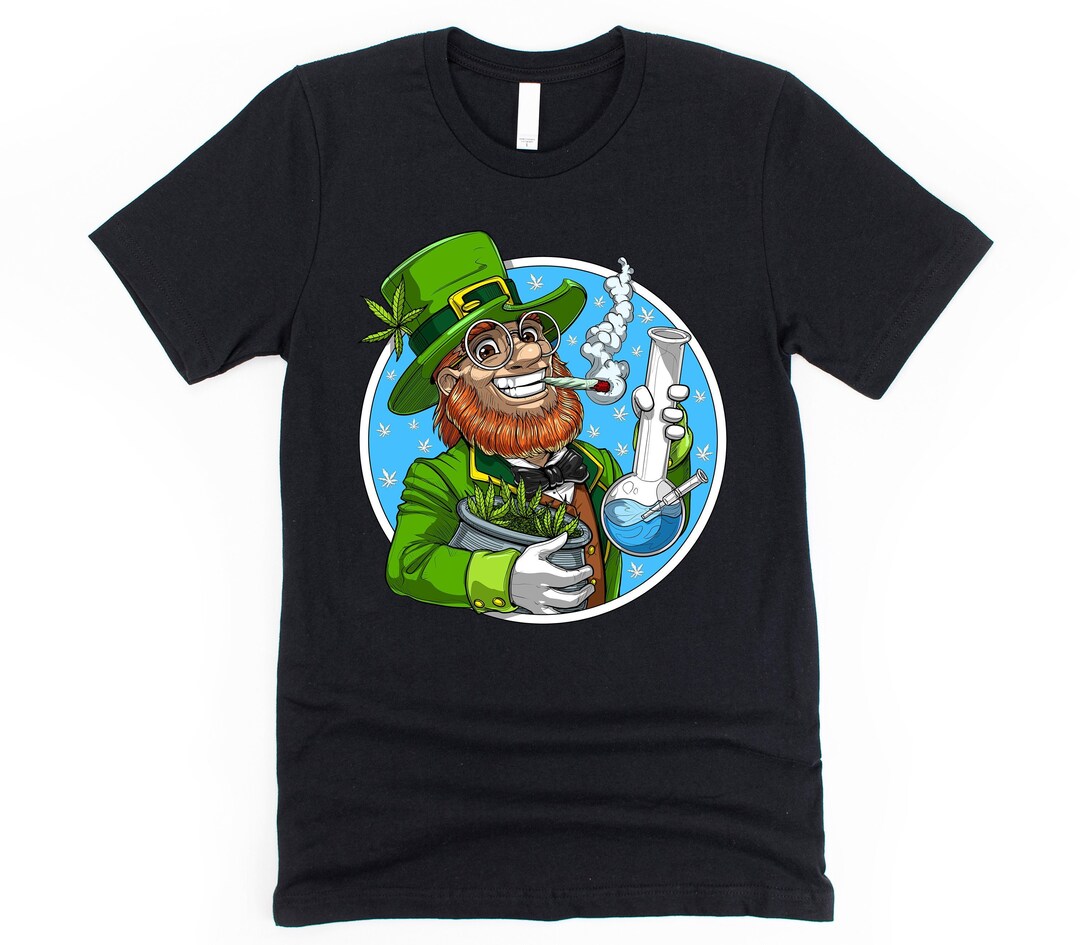 Leprechaun Smoking Weed Shirt Saint Patricks Day Tee St - Etsy