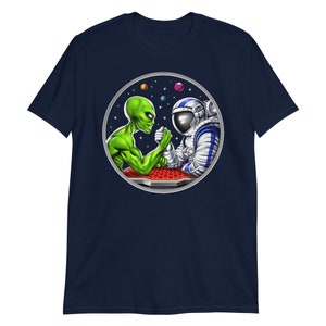 Astronaut Alien Shirt, Arm Wrestling T-shirt, Space Alien Shirt, Arm ...