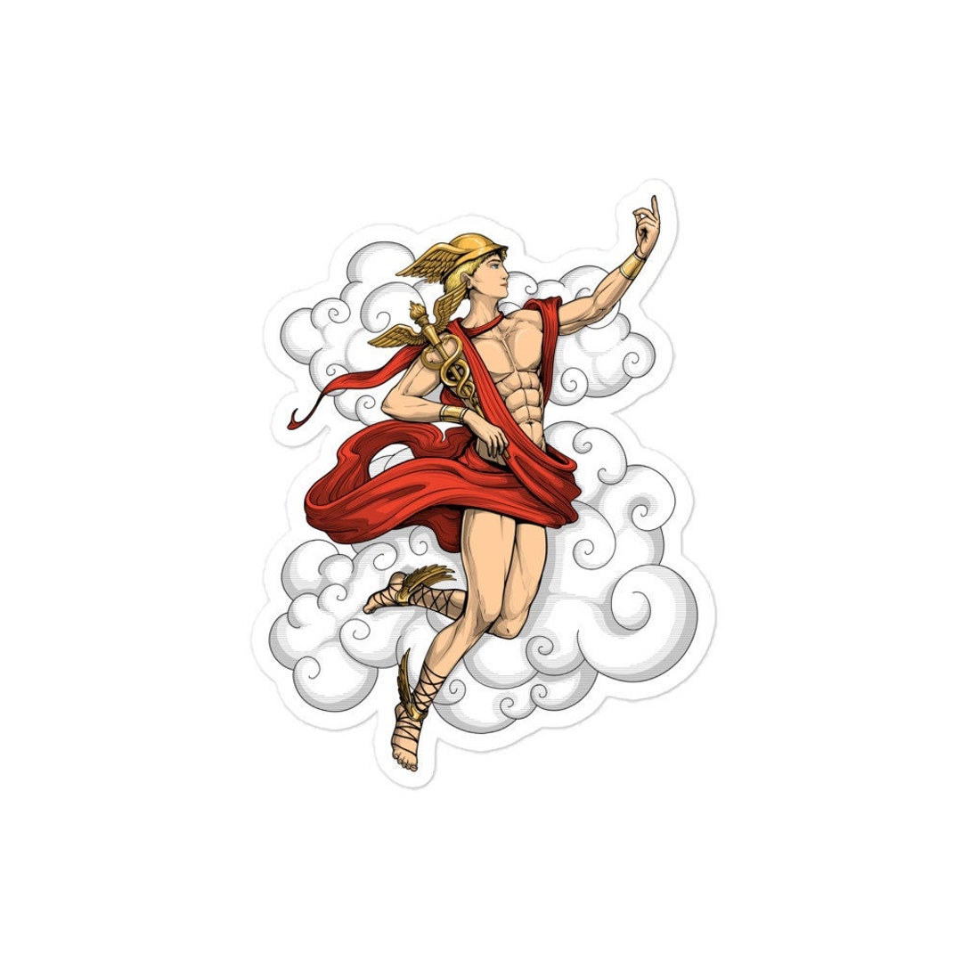 Hermes Greek God Messenger Sticker - Ancient Greek Mythology Stickers ...