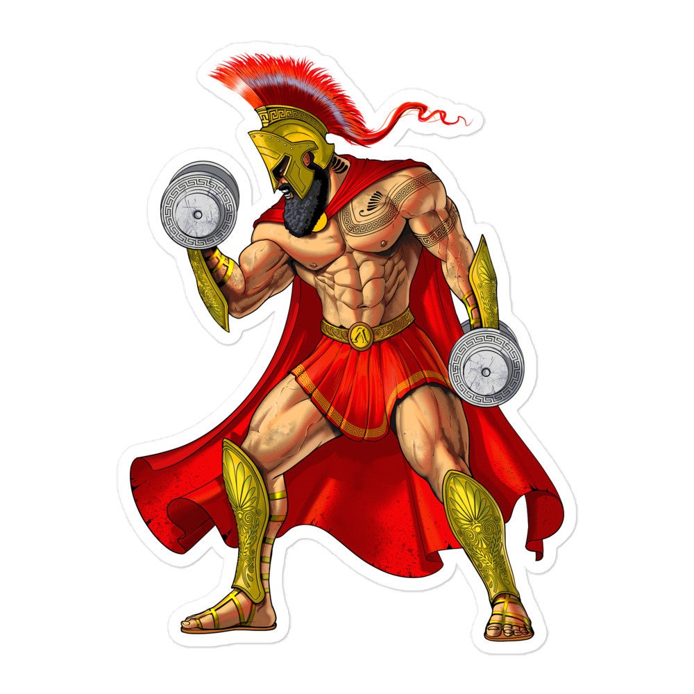 Spartan Warrior Bodybuilder Sticker Bodybuilding - Etsy