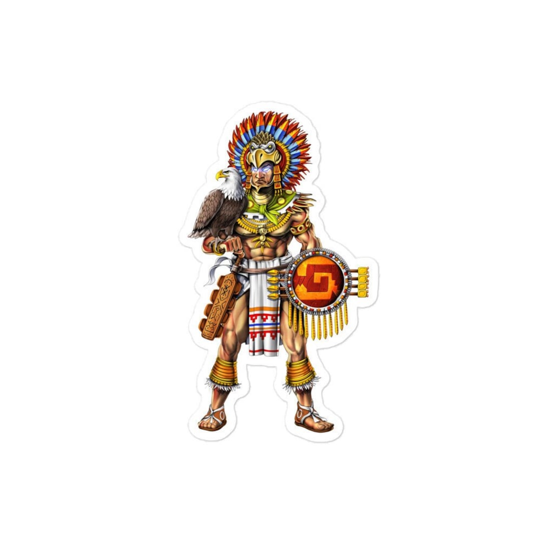 Aztec Eagle Warrior Stickers, Aztec Decals, Native Mexican Stickers ...