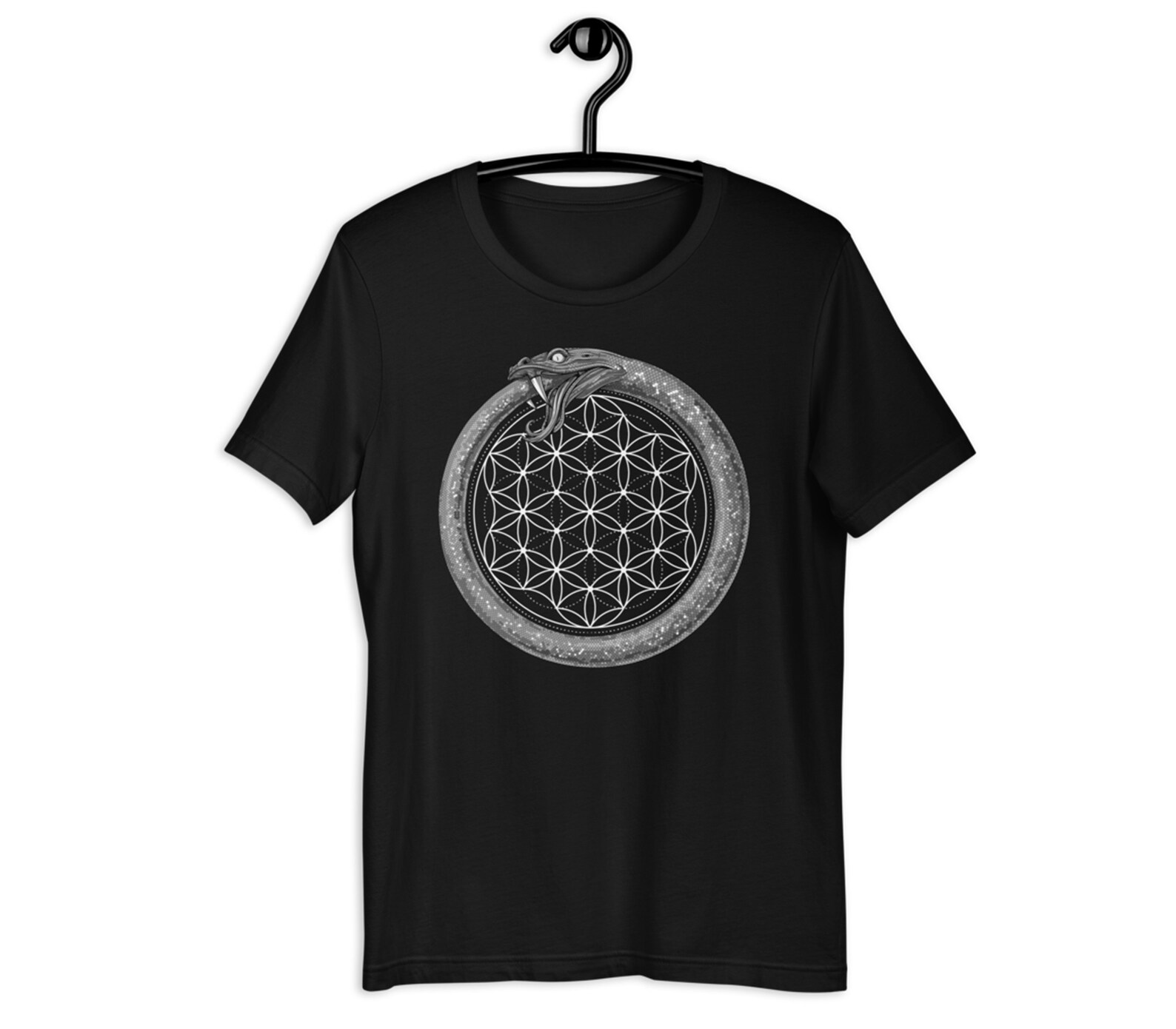 Ouroboros Snake T-shirt Flower of Life Sacred Geometry Tee - Etsy