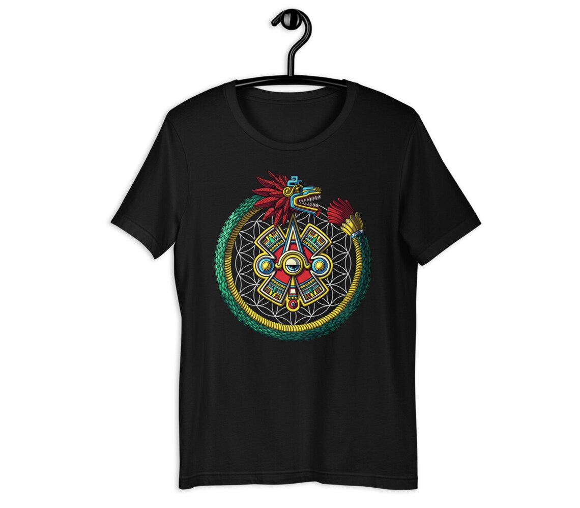 Aztec Ouroboros Quetzalcoatl God T-shirt Aztec Mythology - Etsy