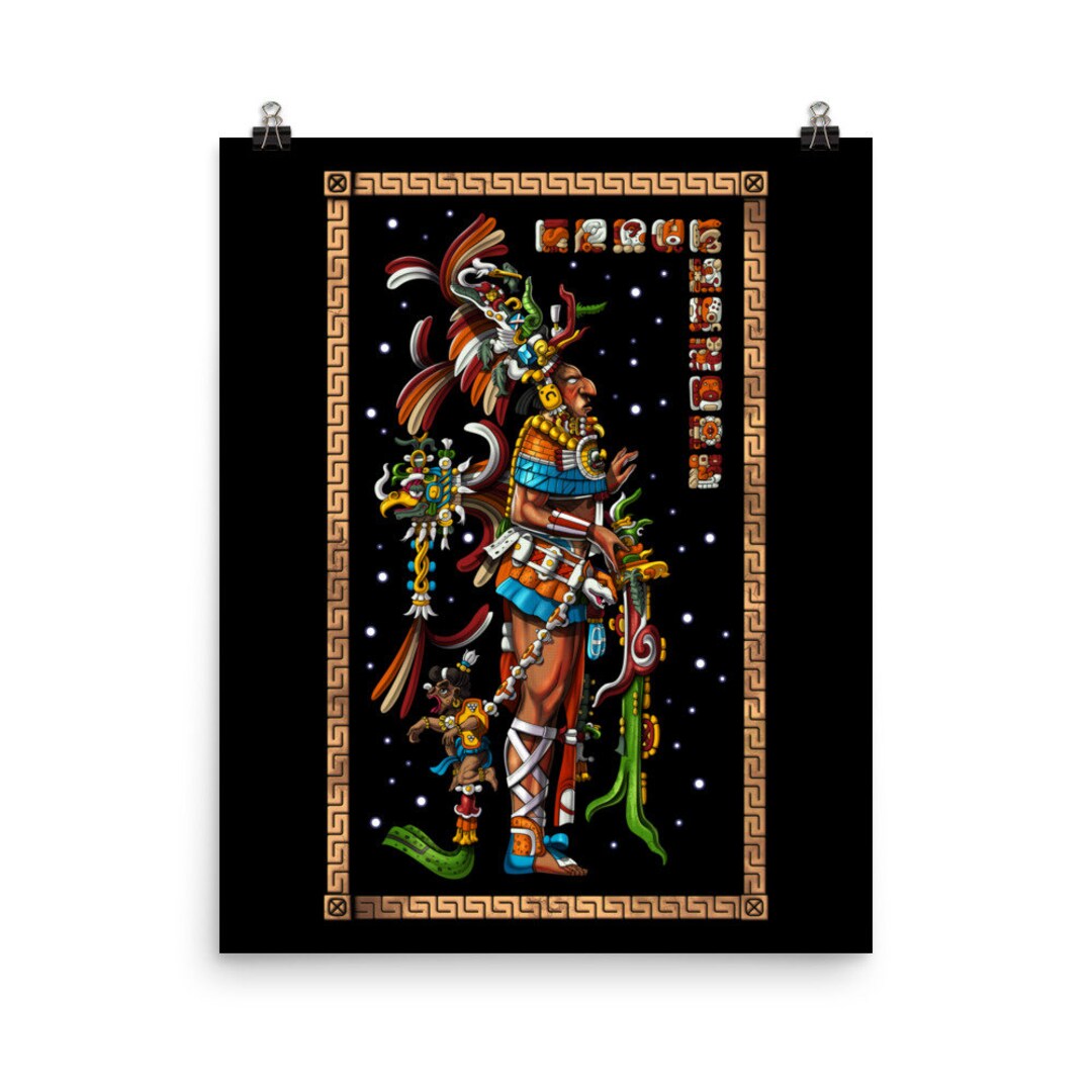 Mayan King Chan Bahlum Poster - Ancient Maya Civilization Art Print ...