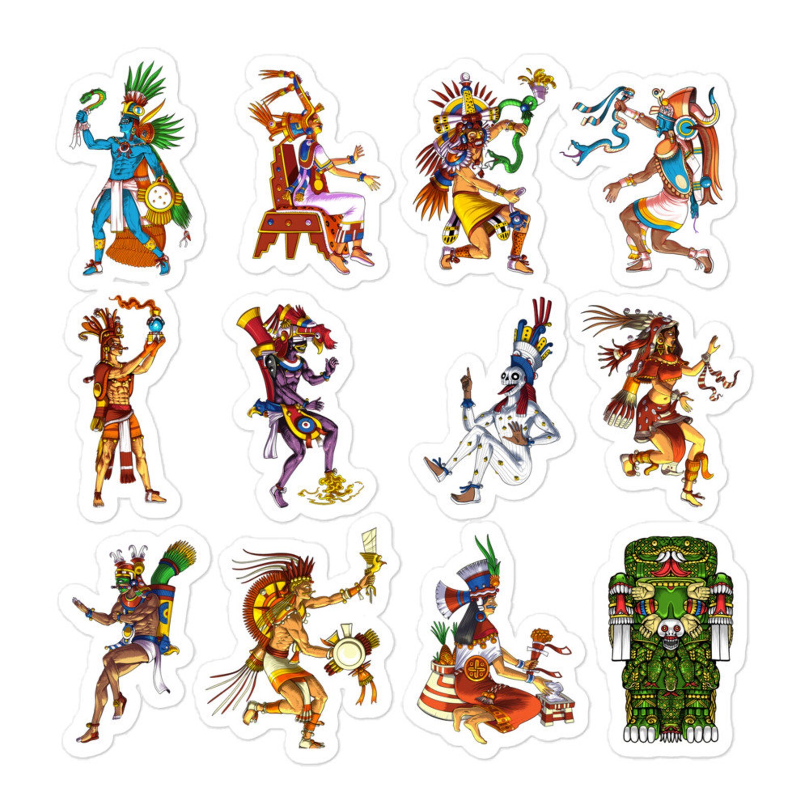Aztec Mythology Gods Sticker Ancient Mayan Civilization - Etsy