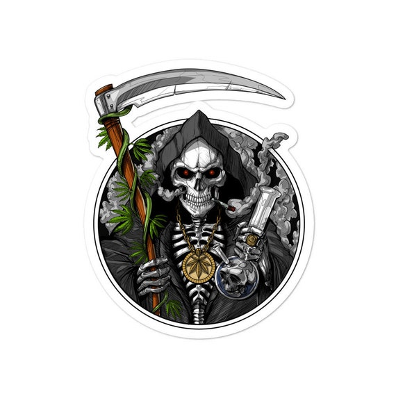 Craft Supplies & Tools Papercraft Grim ripper smoking weed in plants ...