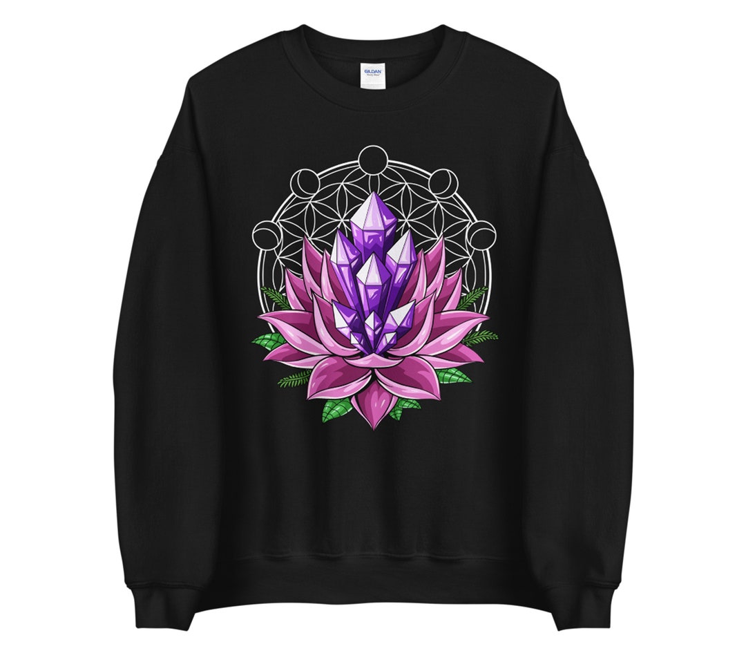 Zen Lotus Yoga Sweatshirt, Spiritual Flower of Life Sweatshirt, Sacred ...