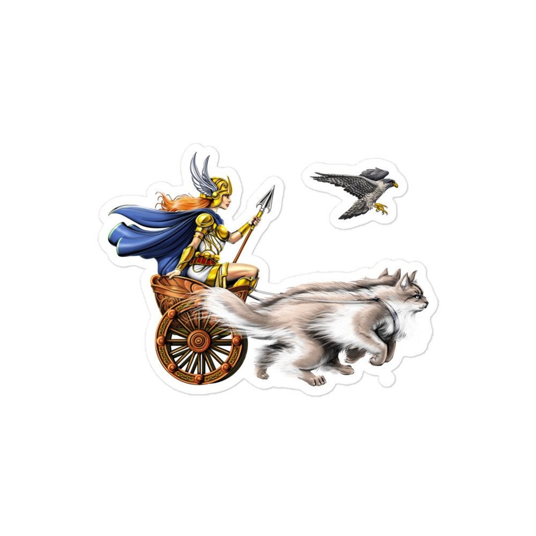 Freyja Goddess Sticker, Norse Stickers, Pagan Mythology Stickers ...