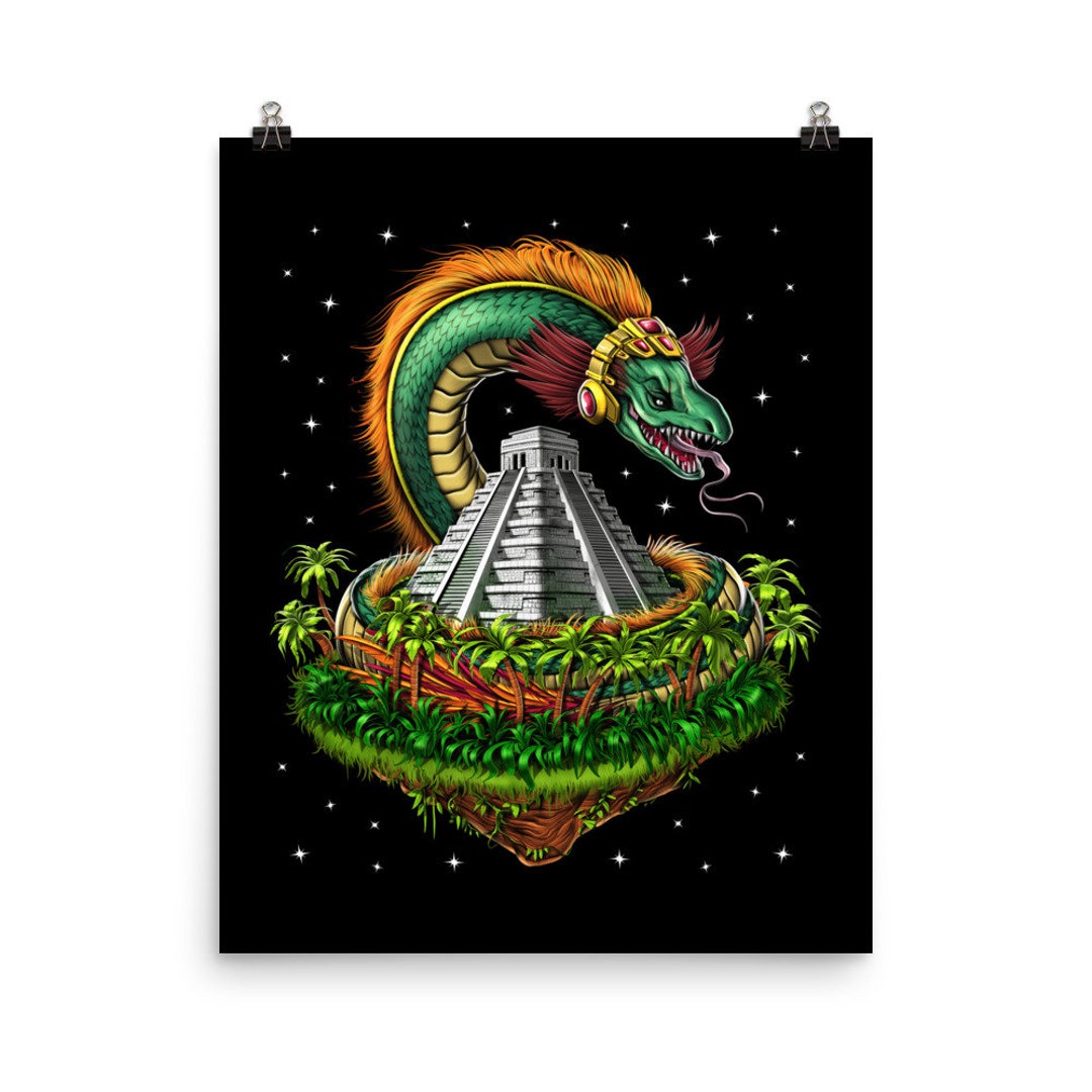 Quetzalcoatl Aztec God Poster, Aztec Mythology Wall Decor, Ancient ...