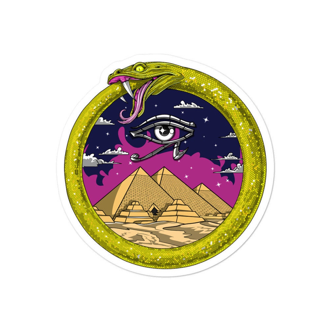 Ouroboros Snake Vinyl Sticker - Ancient Egyptian Pyramids Sticker - Eye ...