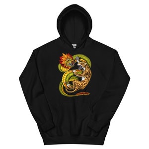Aztec God Quetzalcoatl Hoodie, Aztec Jaguar Hoodie, Ancient Aztec ...