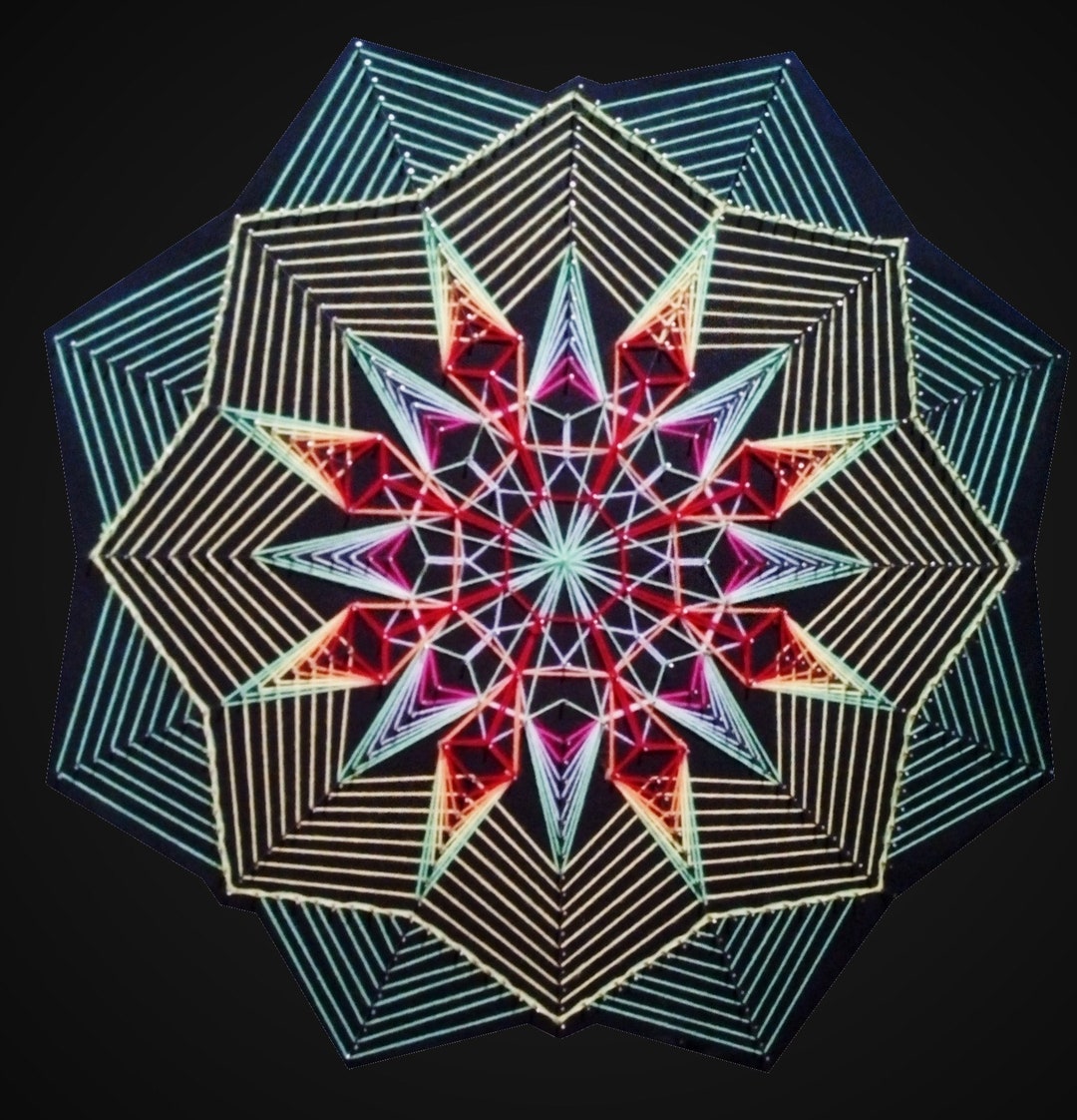 String Art hitech Flower UV Fluo 60x60cm - Etsy