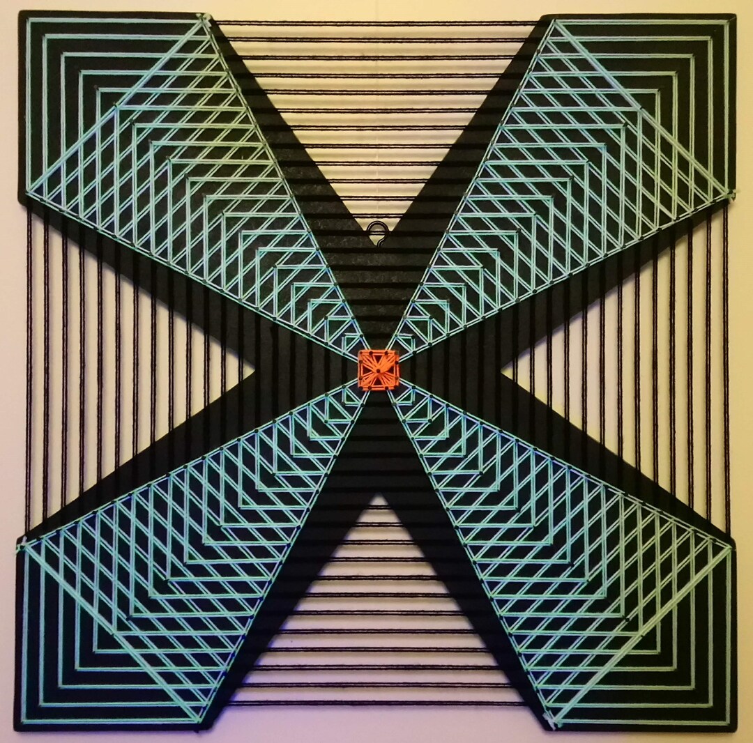 String Art Cross UV Fluo 58x58cm - Etsy