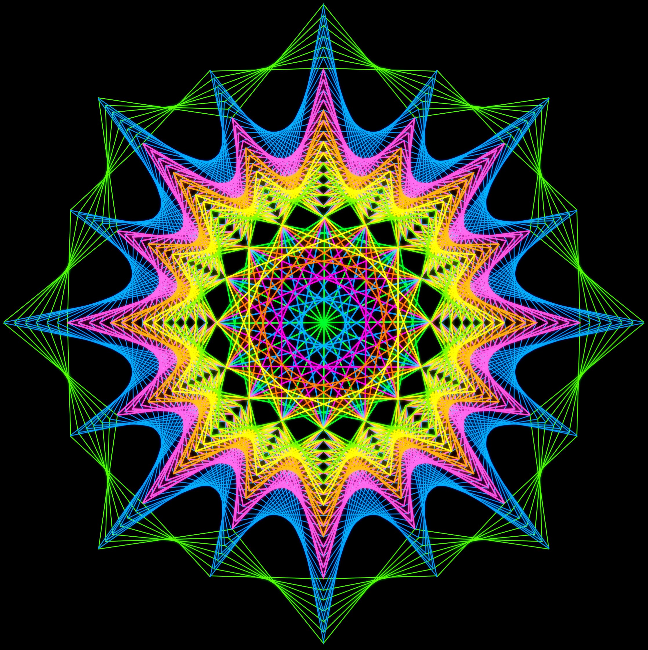 String Art flower Power UV Fluo 70x70cm | Etsy