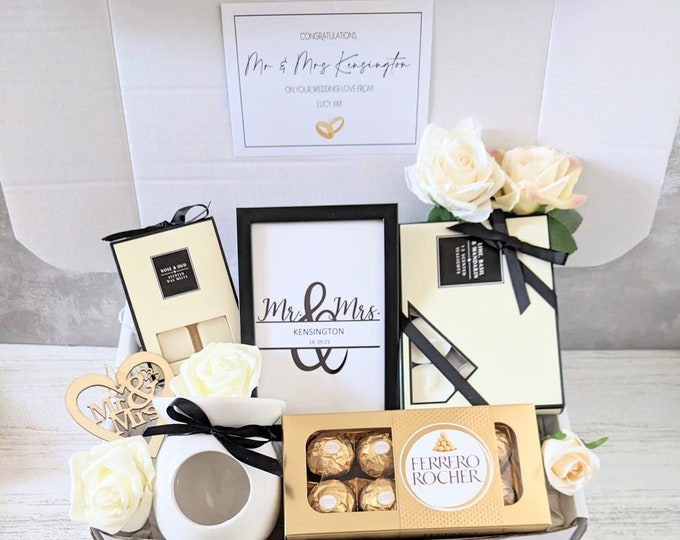 Luxury Wedding Hamper/personalised Wedding Frame/pamper Hamper/mr and ...