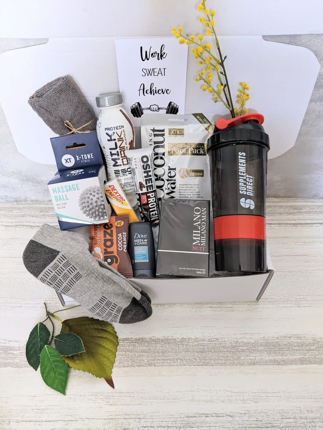 Mens Fitness Fuel Box/pamper Hamper/gift for Him/mens October Birthday ...