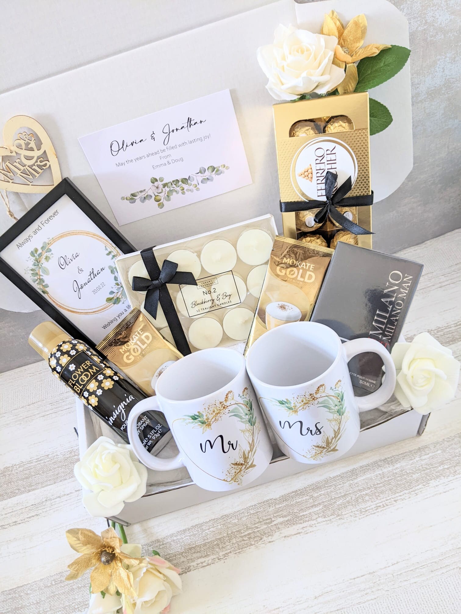 Luxury Wedding Hamper/personalised Wedding Frame/pamper Hamper/mr and ...