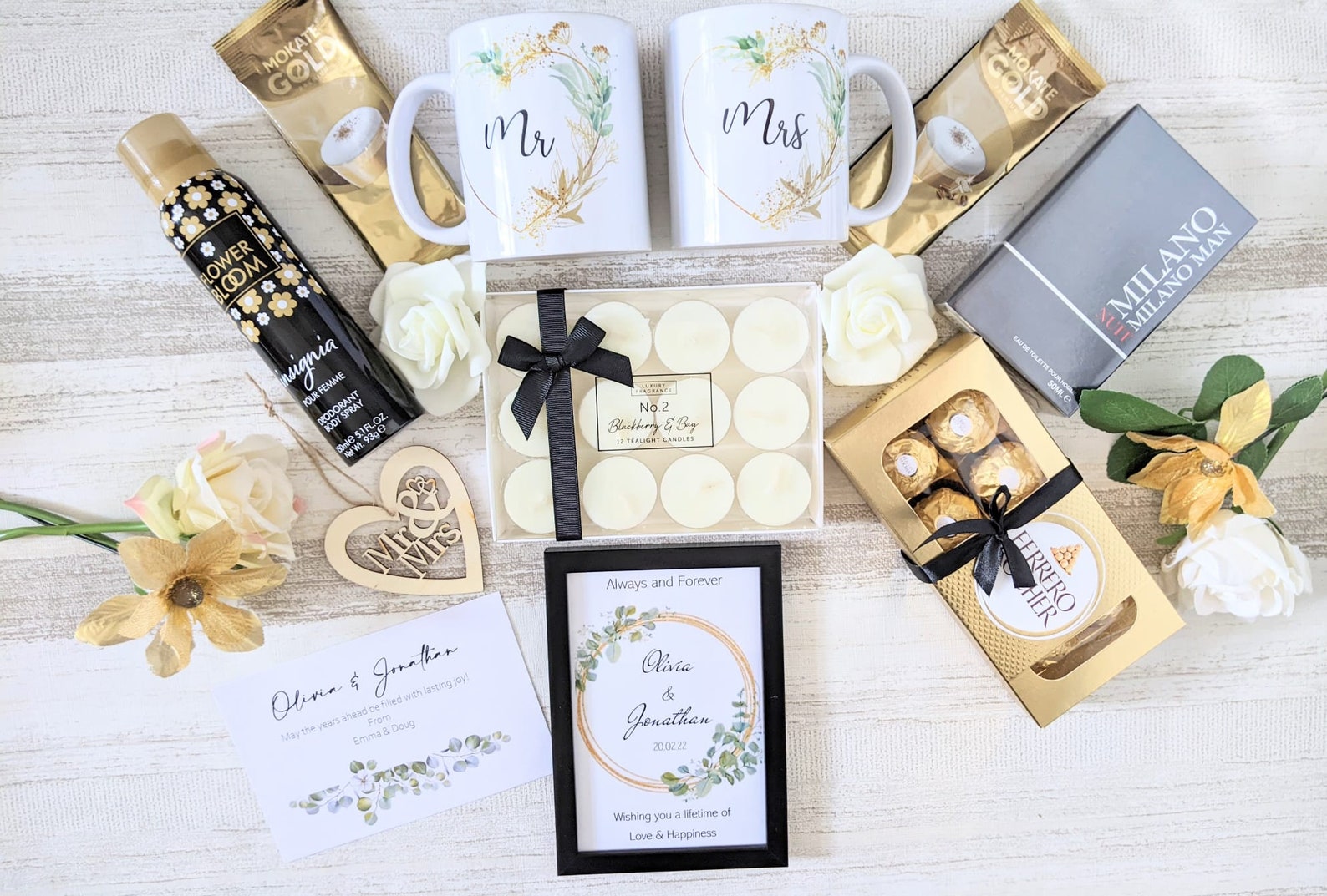 Luxury Wedding Hamper/personalised Wedding Frame/pamper Hamper/mr and ...