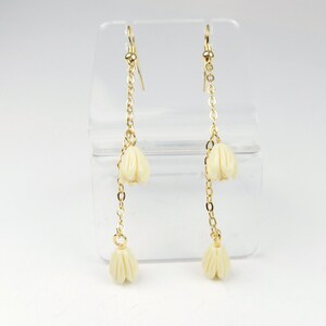 Double Pikake Chain Dangle Earrings / Jasmine Flower Jewelry Matching ...